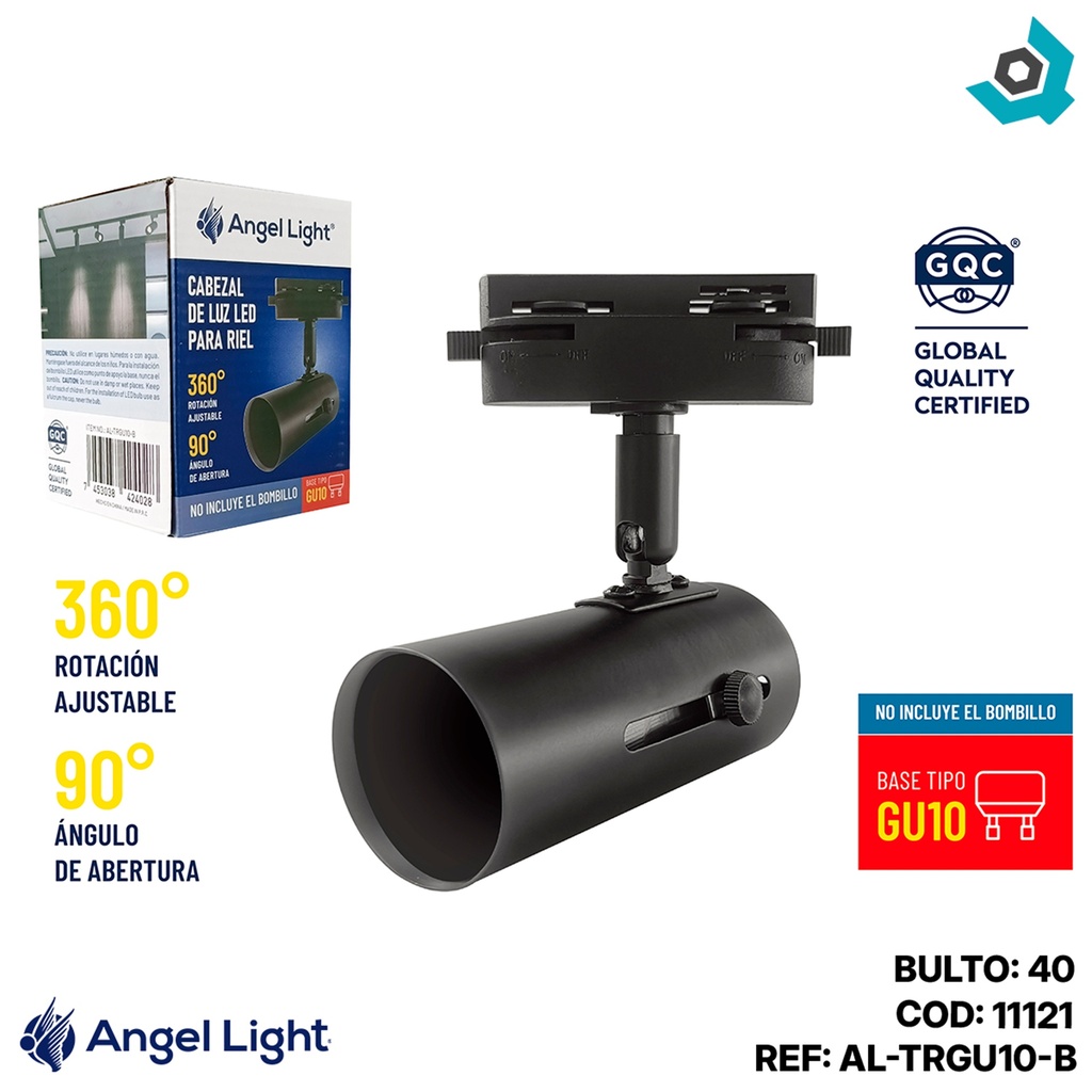 TRACK LIGHT LED PARA RIEL COLOR NEGRO ANGEL LIGHT | Litani Import Export